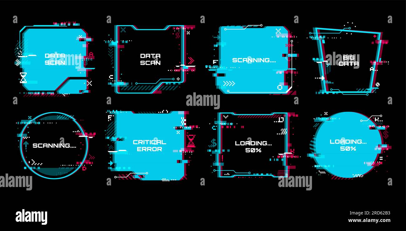 Glitch vhs square frame border hi-res stock photography and images - Alamy