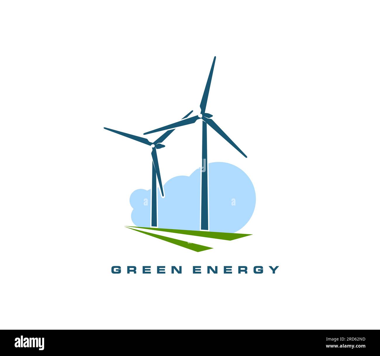 Wind turbine emblem. Green energy. Sustainable energy generation ...
