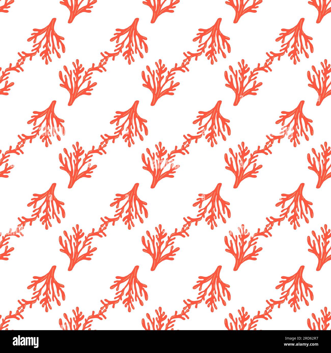 Summer abstract seamless pattern of marine plants. Coral. Marine theme ...