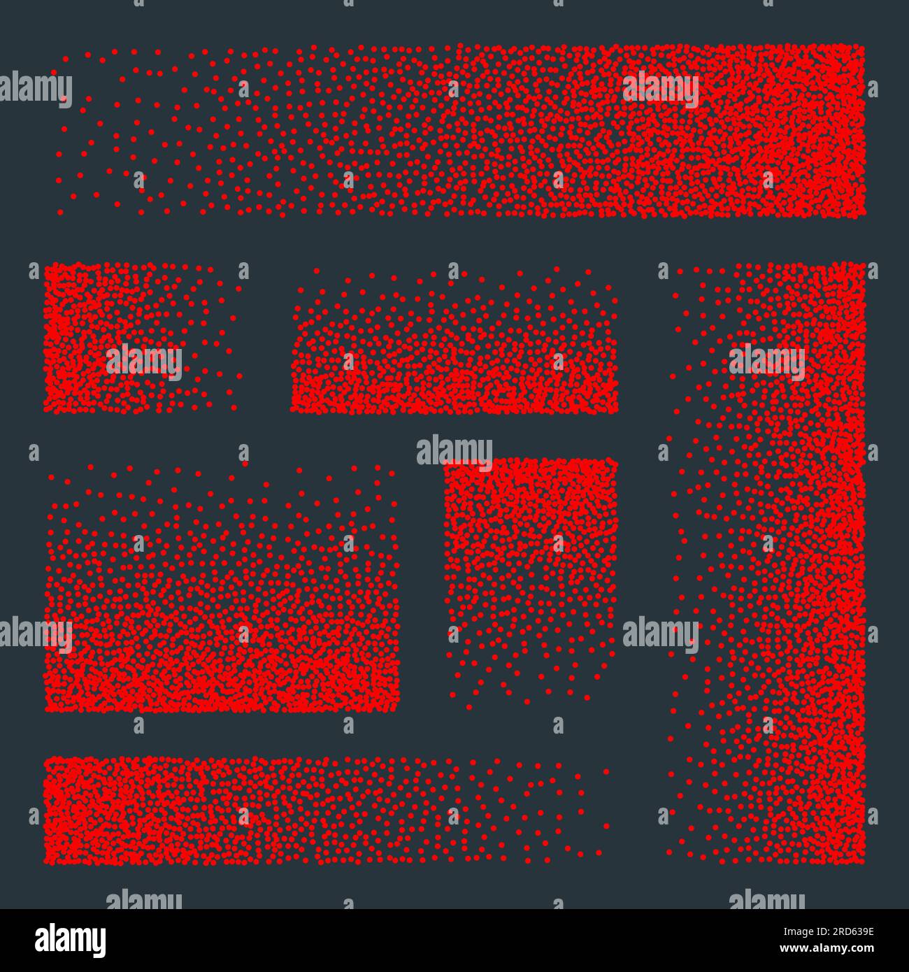 Stipple pattern, red dotted rectangular design elements. Stippling ...