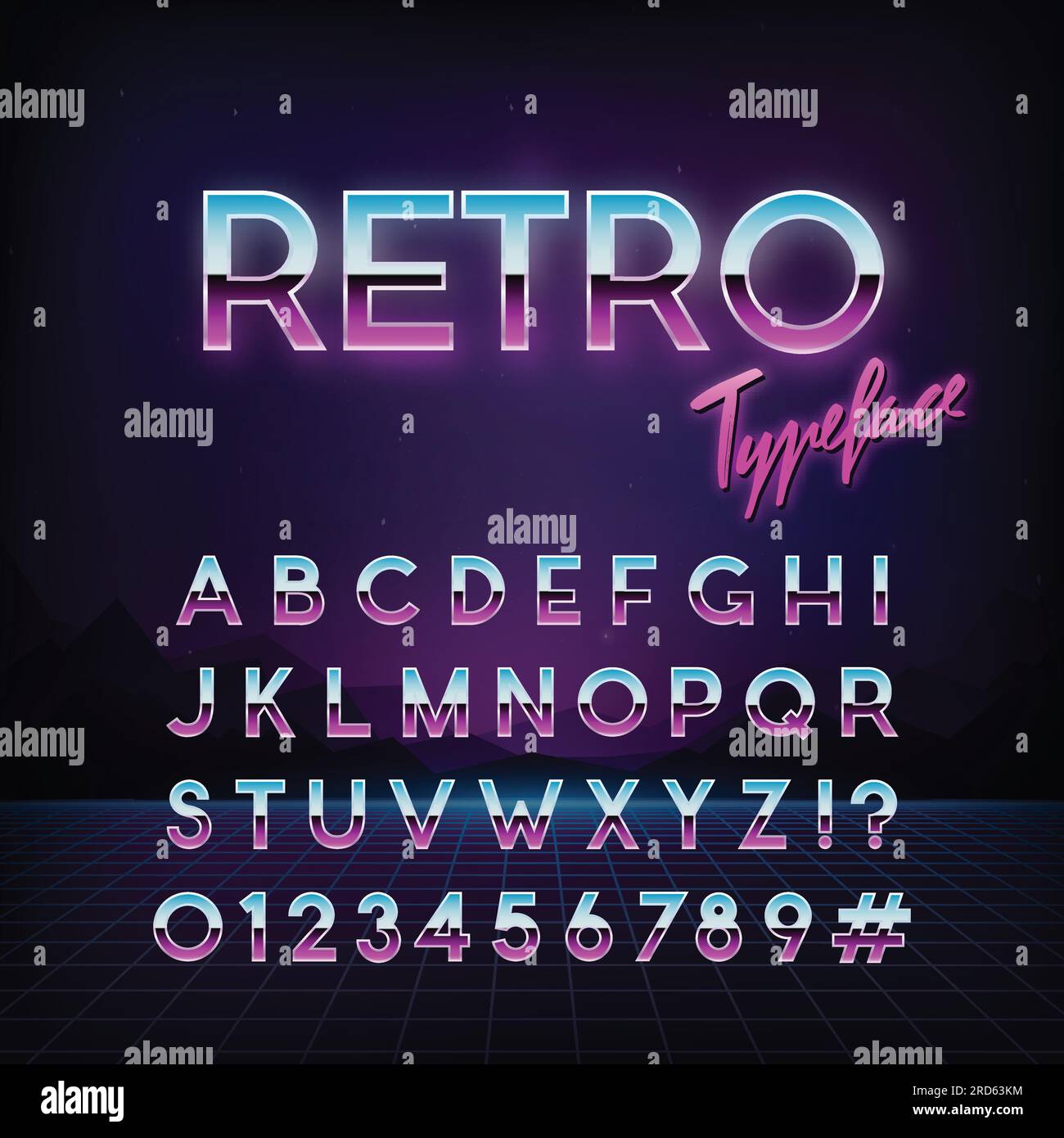 Retro futurism font hi-res stock photography and images - Alamy