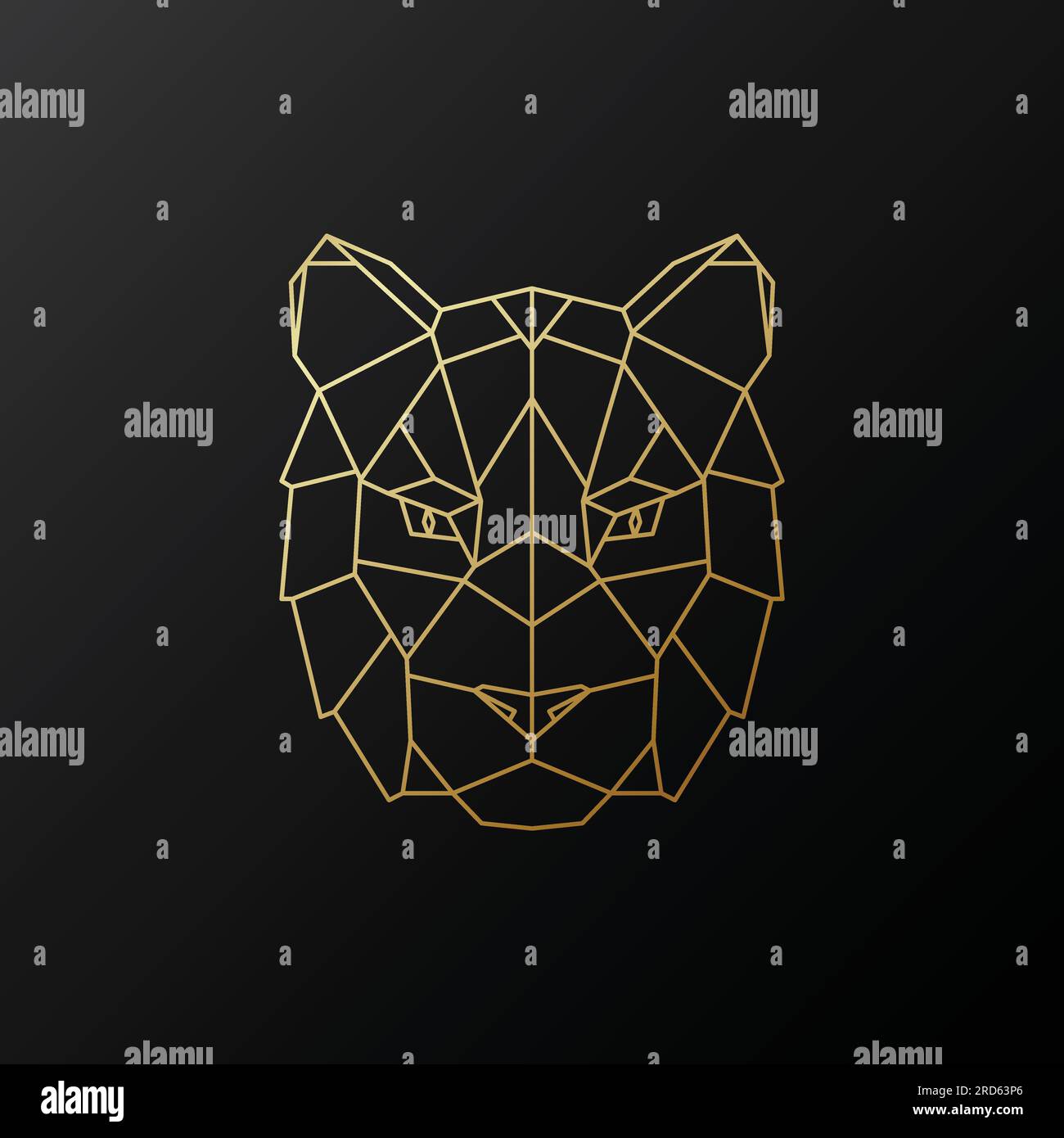 Golden tiger icon vector vectors Stock Vector Images - Alamy