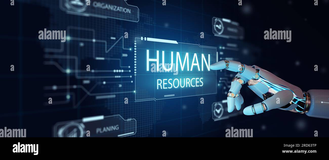 Ai Robot hand pointing HR Futuristic. Artificial intelligence with ...