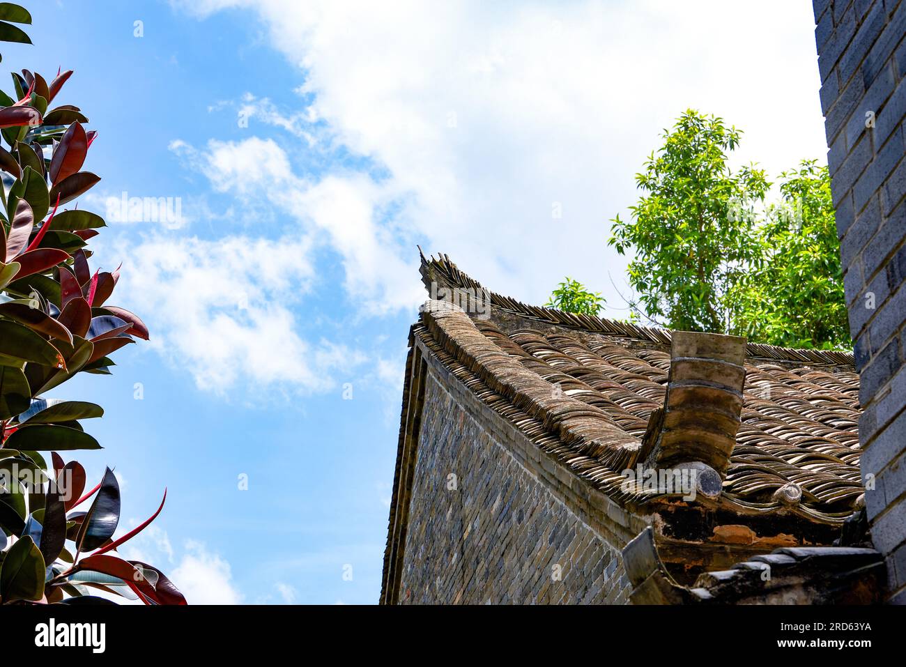Ancient buildings and old houses in traditional Chinese countryside ...