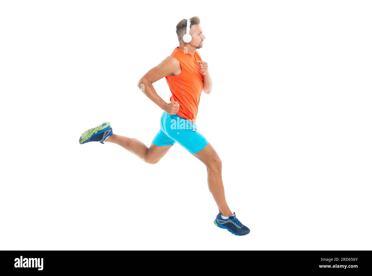 sport runner crossing the finish line after completing a marathon ...