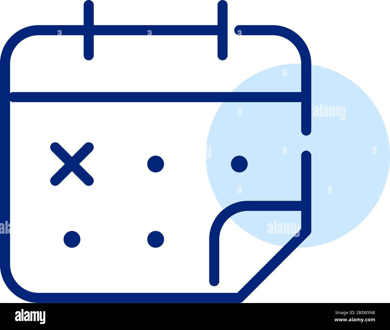 Flip-over calendar with cross sign. Dated checked out. Pixel perfect ...