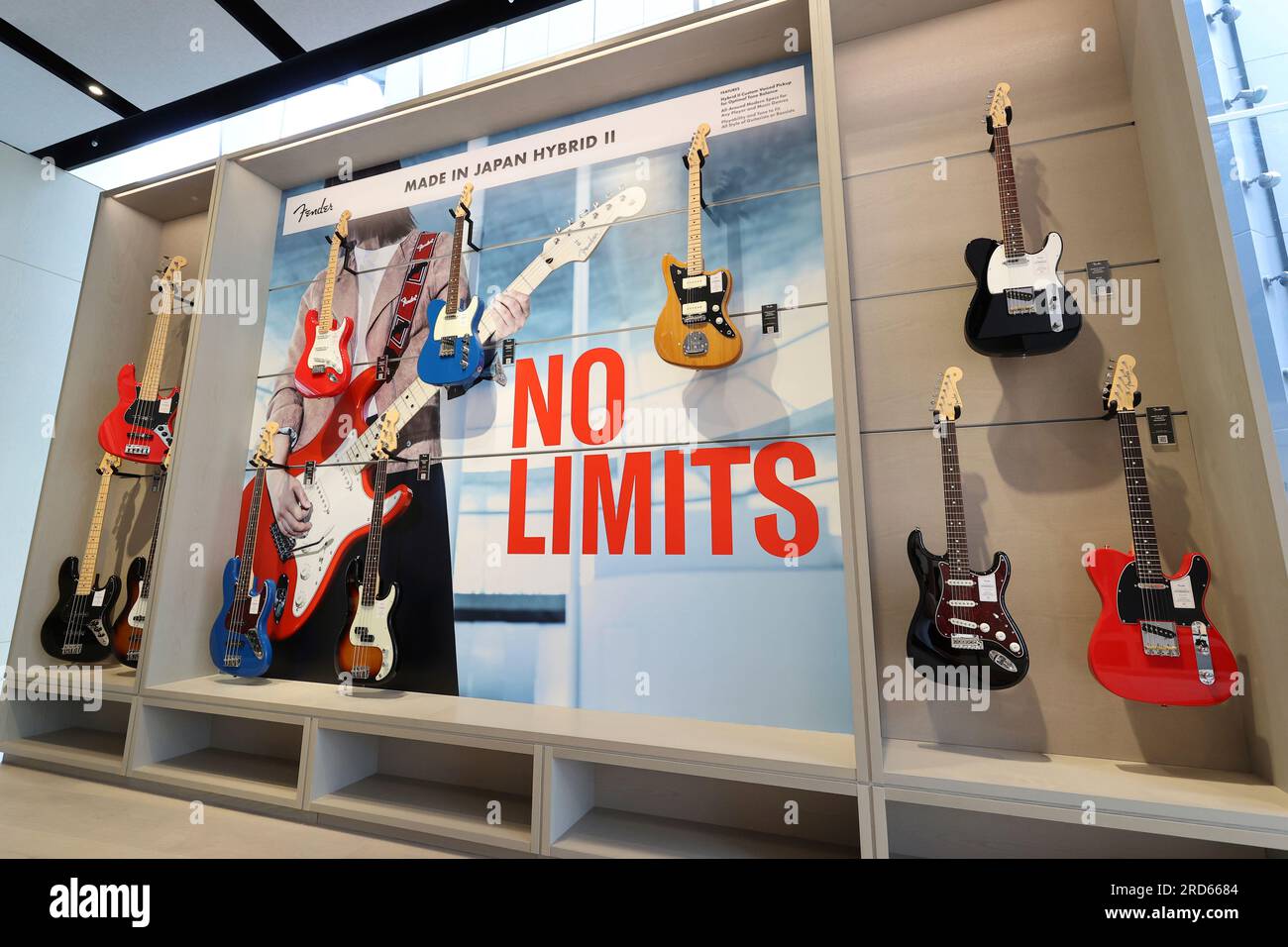 A photo shows FENDER FLAGSHIP TOKYO in Shibuya Ward, Tokyo on July 19 ...