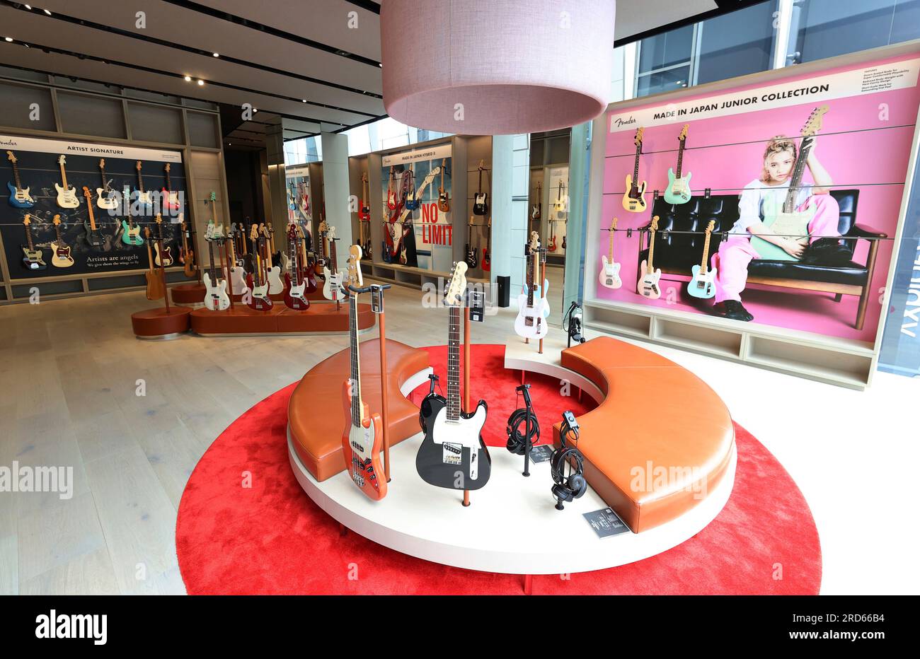 A photo shows FENDER FLAGSHIP TOKYO in Shibuya Ward, Tokyo on July 19 ...