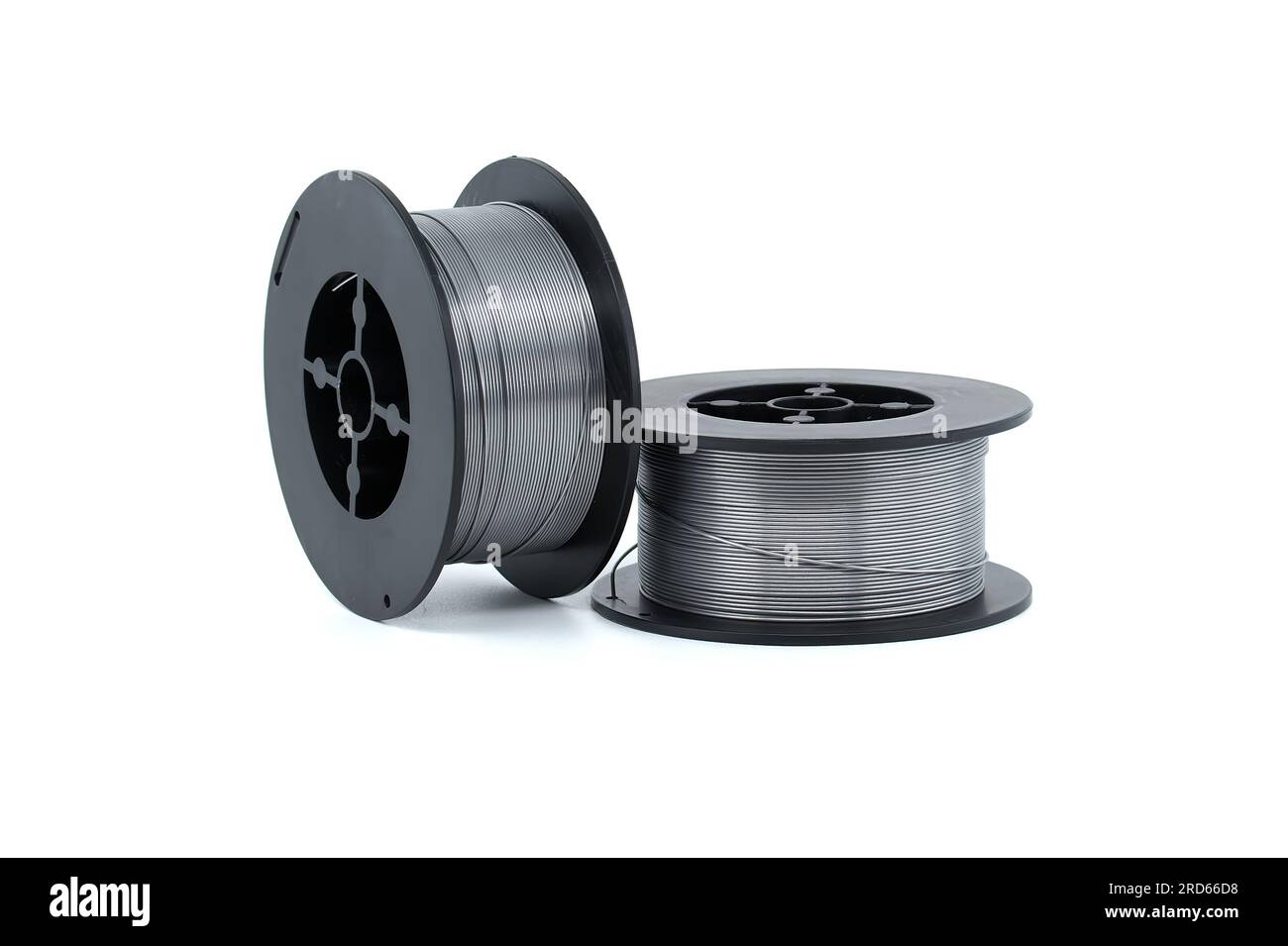 Flux cored welding wire for gasless welding isolated on white ...