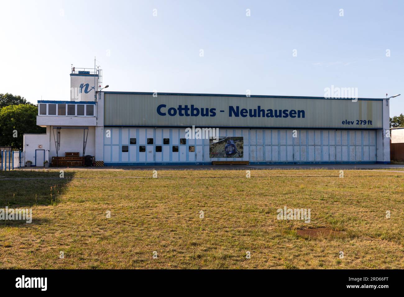 PRODUCTION - 18 July 2023, Brandenburg, Neuhausen: "Cottbus Neuhausen" is located at the ...