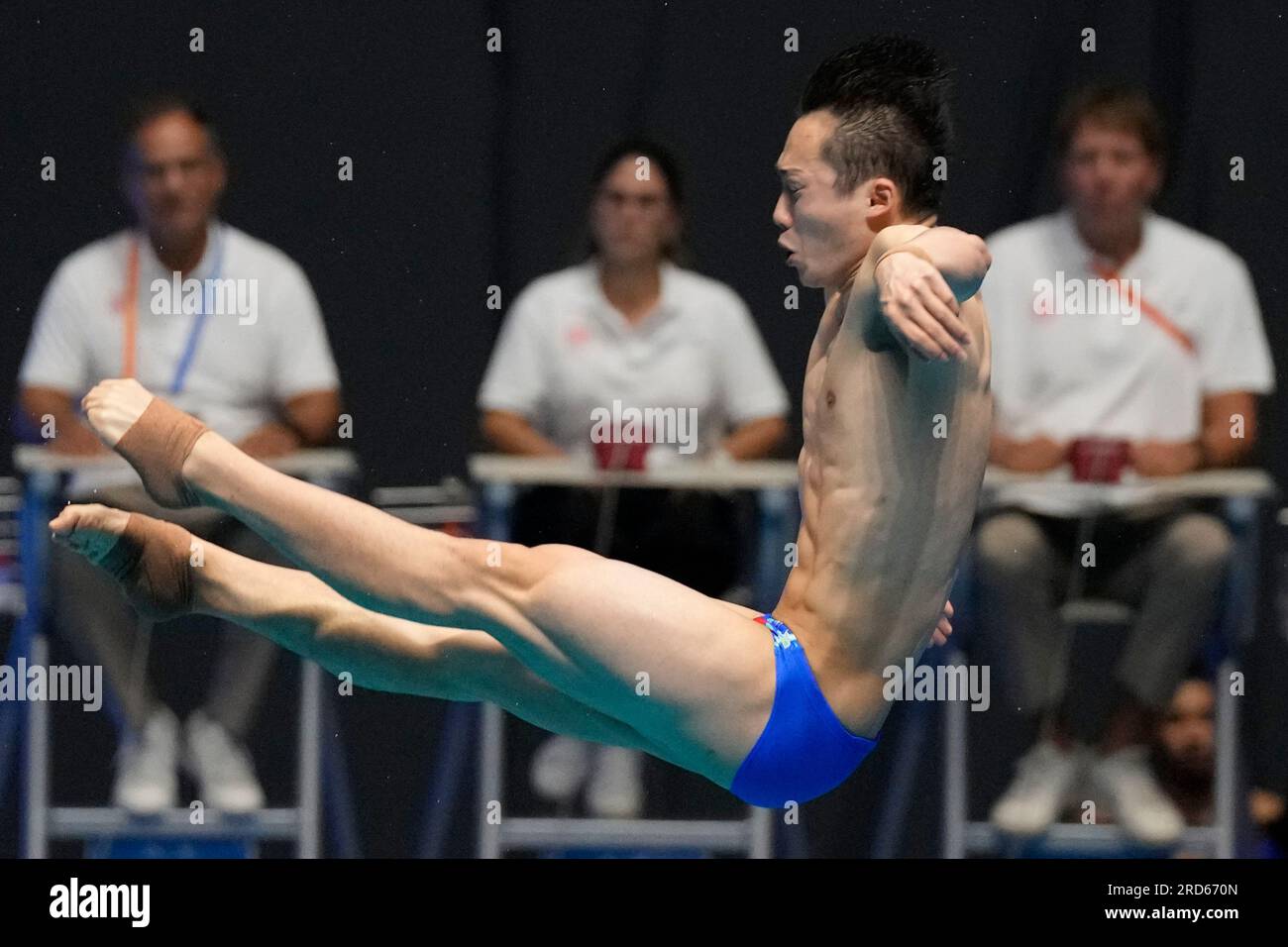 Wang Zongyuan of China competes in the Men's diving 3m Springboard at ...