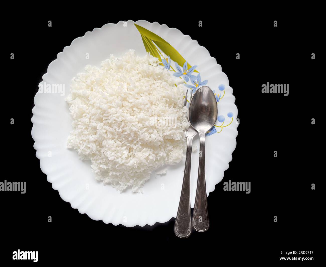 Boiled rice bowl with fork hi-res stock photography and images - Alamy