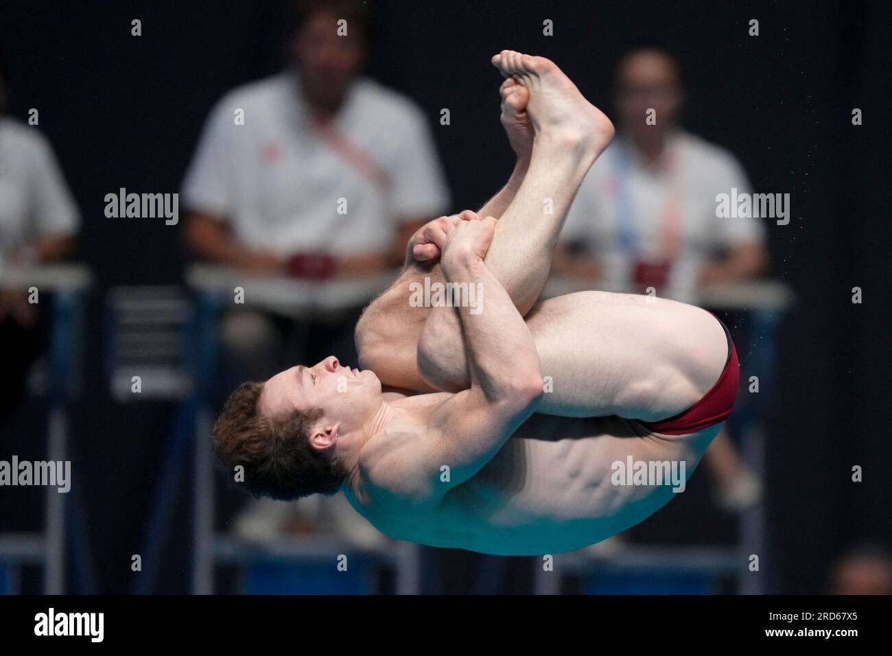 Bryden Hattie of Canada competes in the Men's diving 3m Springboard at ...