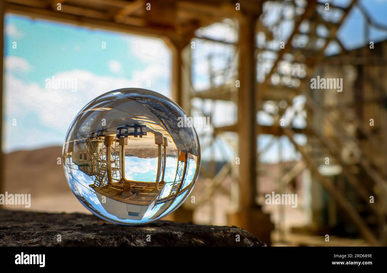 Lensball, industrial plant in a lens ball Stock Photo - Alamy