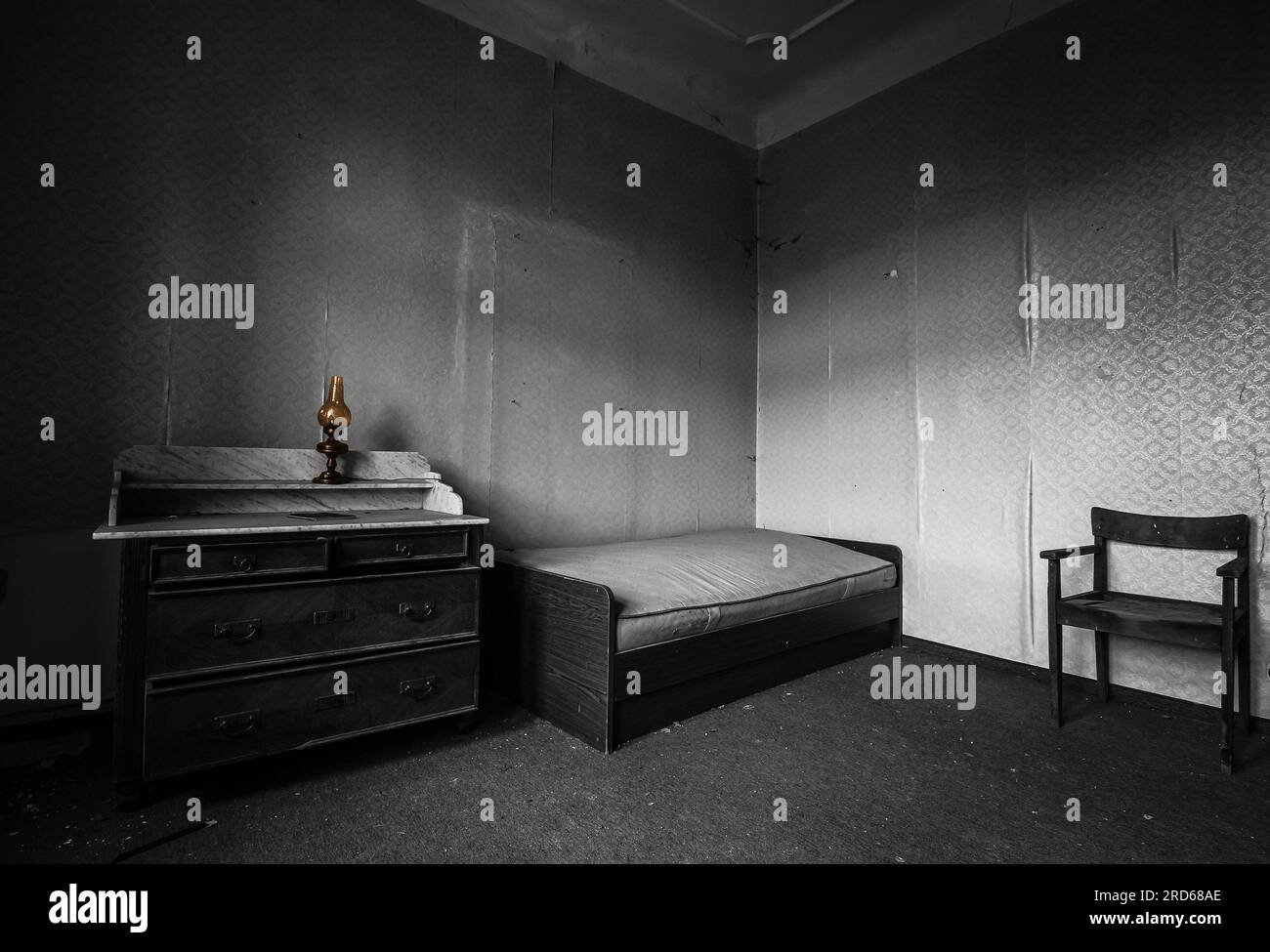 old abandoned hotel room in a lost place Stock Photo - Alamy