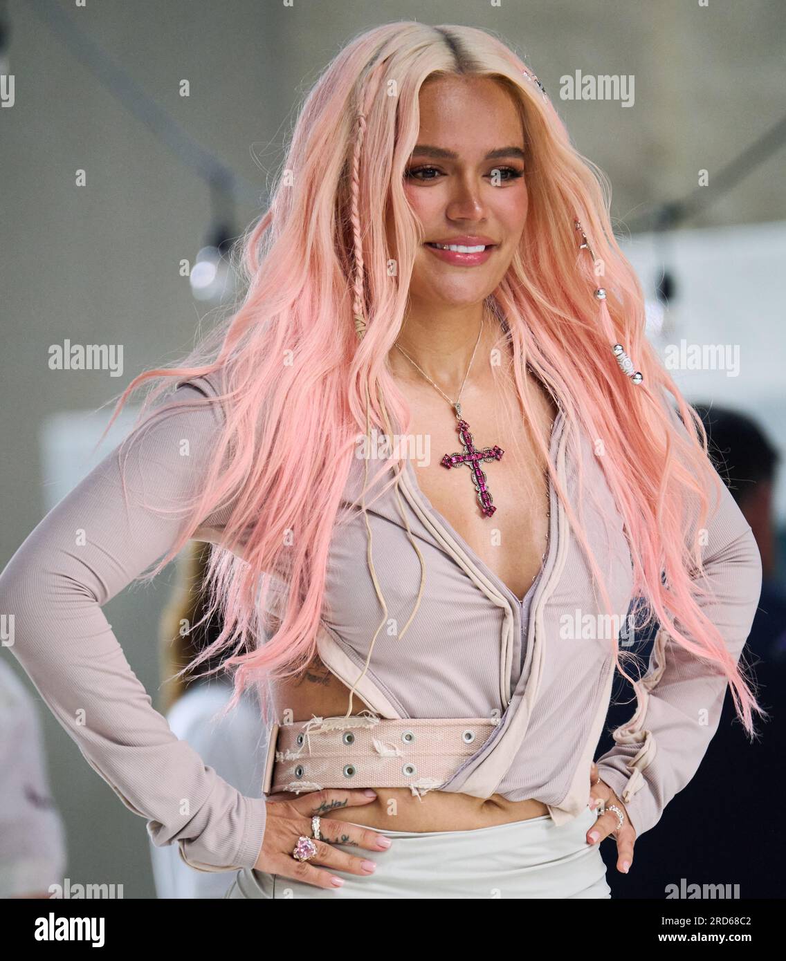 NEW YORK, NY, USA - JUNE 30, 2023: Karol G Performs on NBC's "Today" Show Concert Series at ...