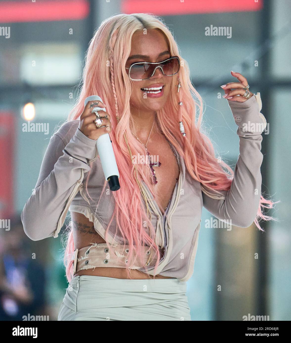 NEW YORK, NY, USA - JUNE 30, 2023: Karol G Performs on NBC's "Today" Show Concert Series at ...