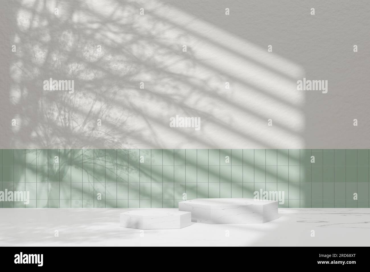 Simple monotone background with vases, tree shadows and natural light ...