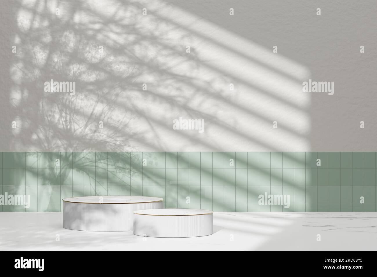 Simple monotone background with vases, tree shadows and natural light ...