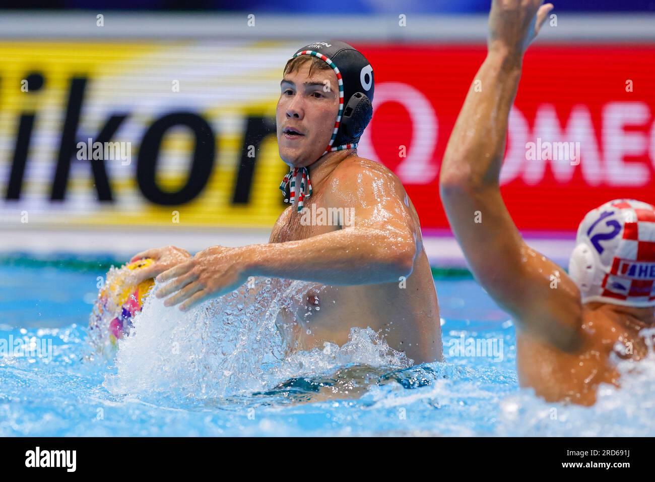 Fukuoka, Japan. 19th July, 2023. Adam Nagy of Hungary, Erik Molnar of ...