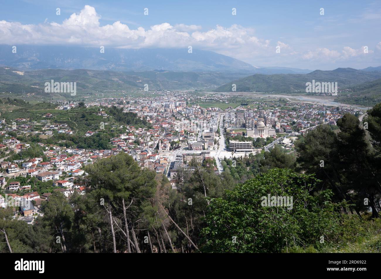 Berat, Albania. 30th Apr, 2023. View from Kalaja castle fortress to ...