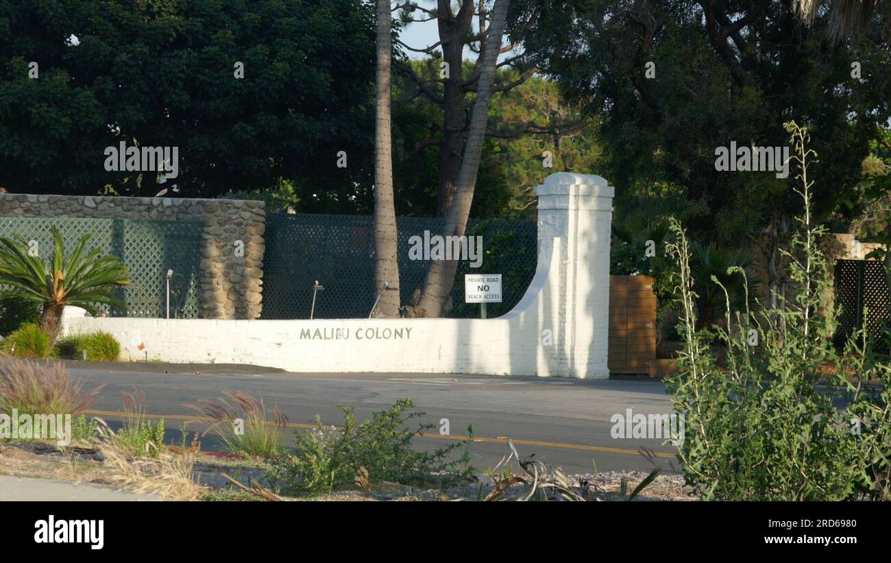 Malibu, California, USA 16th July 2023 Malibu Colony on Pacific Coast ...