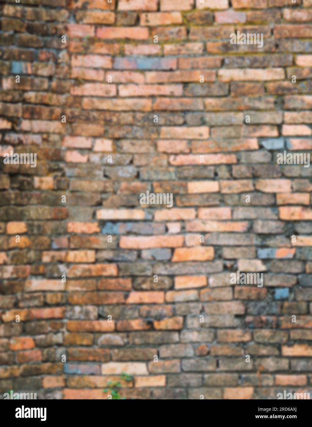 bbrick wall with red bricks Red brick background . Very old, blurry ...