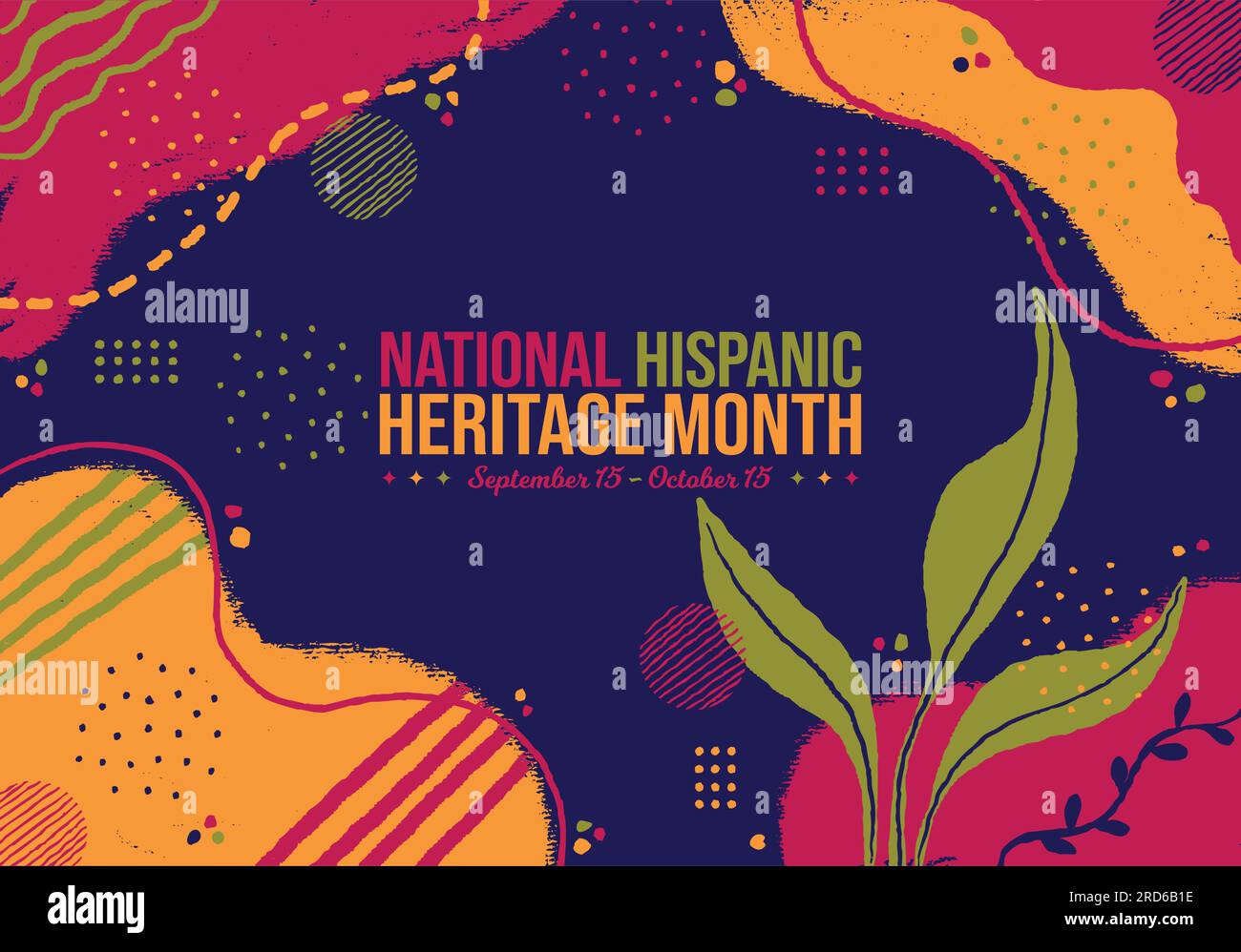 National Hispanic Heritage Month Memphis concept Background. September ...