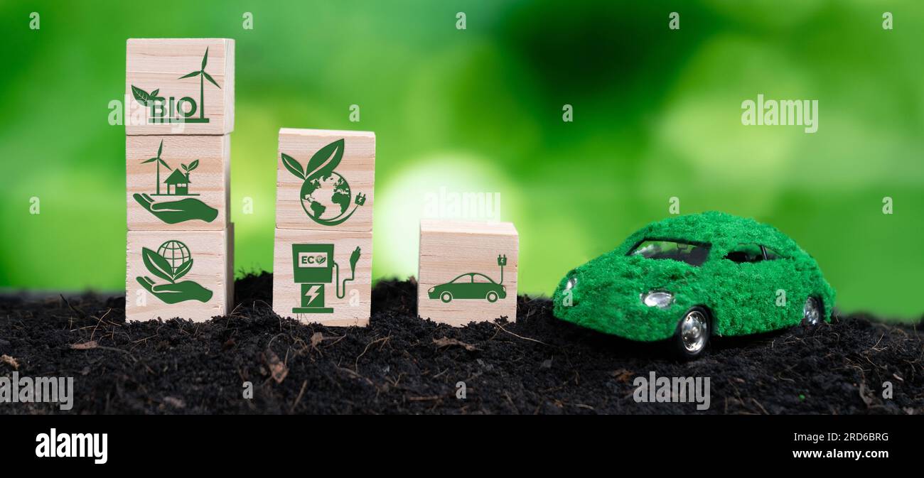 Green biofuel car model for eco-friendly clean energy engine vehicle ...