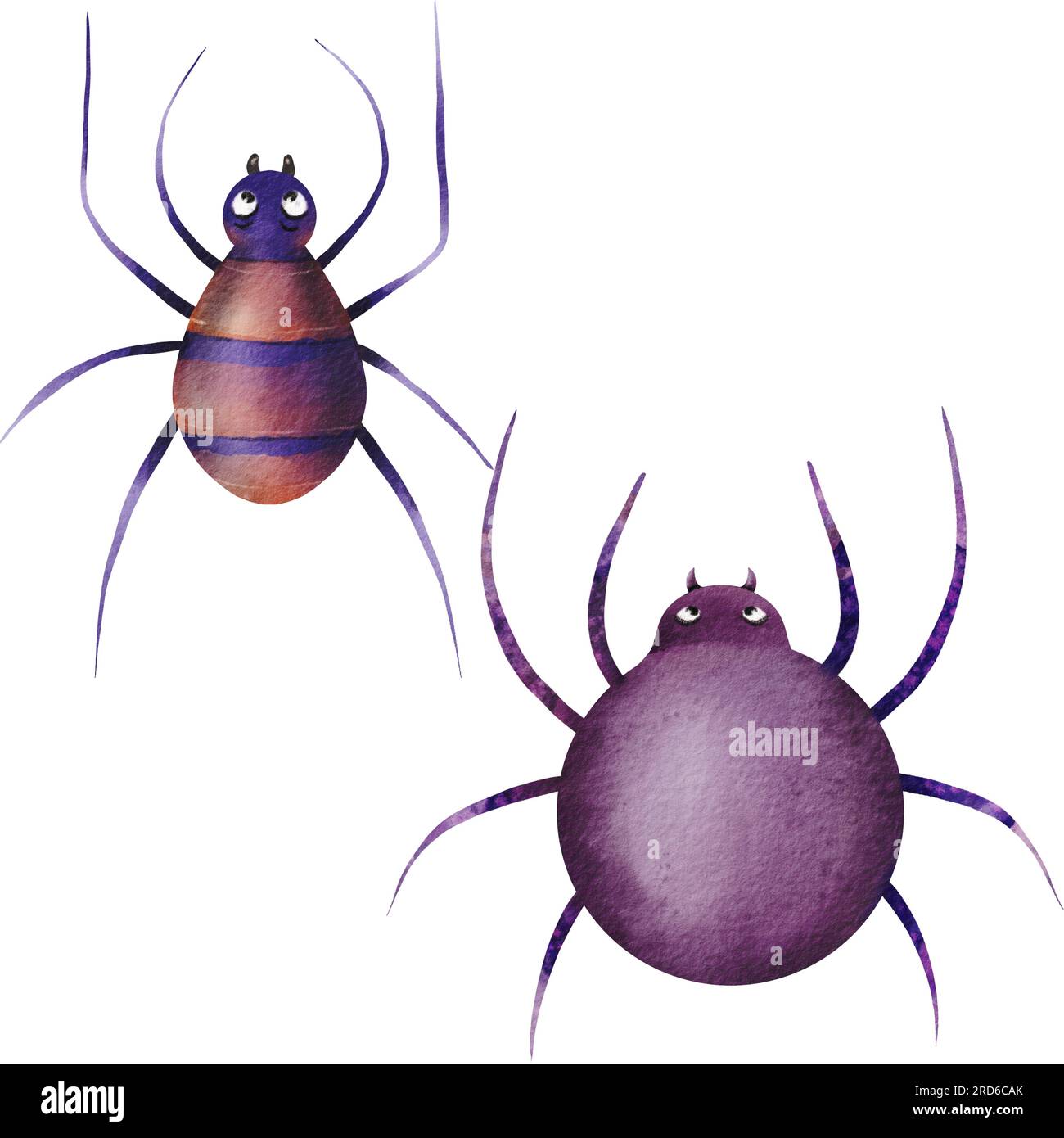 Set Of Spider Black Halloween Holidays Watercolor Hand Painted ...