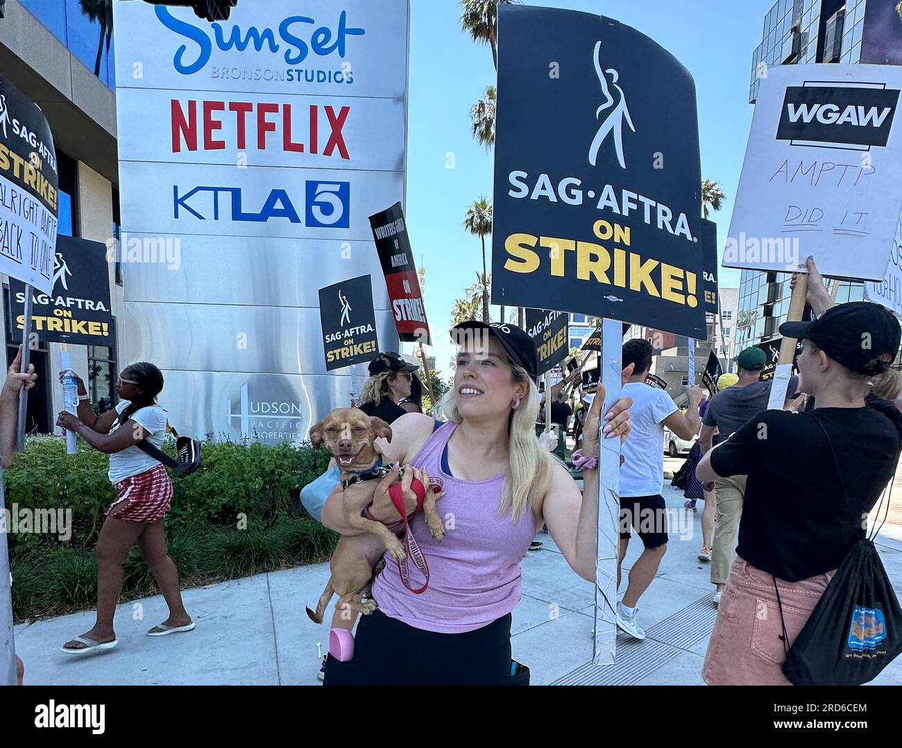 Hollywood, California, U.S.A. 18th July, 2023. SAG-AFTRA sign, Netflix ...