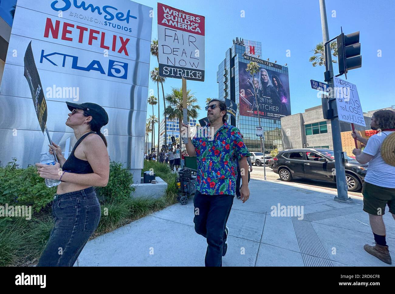 Hollywood, California, U.S.A. 18th July, 2023. SAG-AFTRA sign, Netflix ...