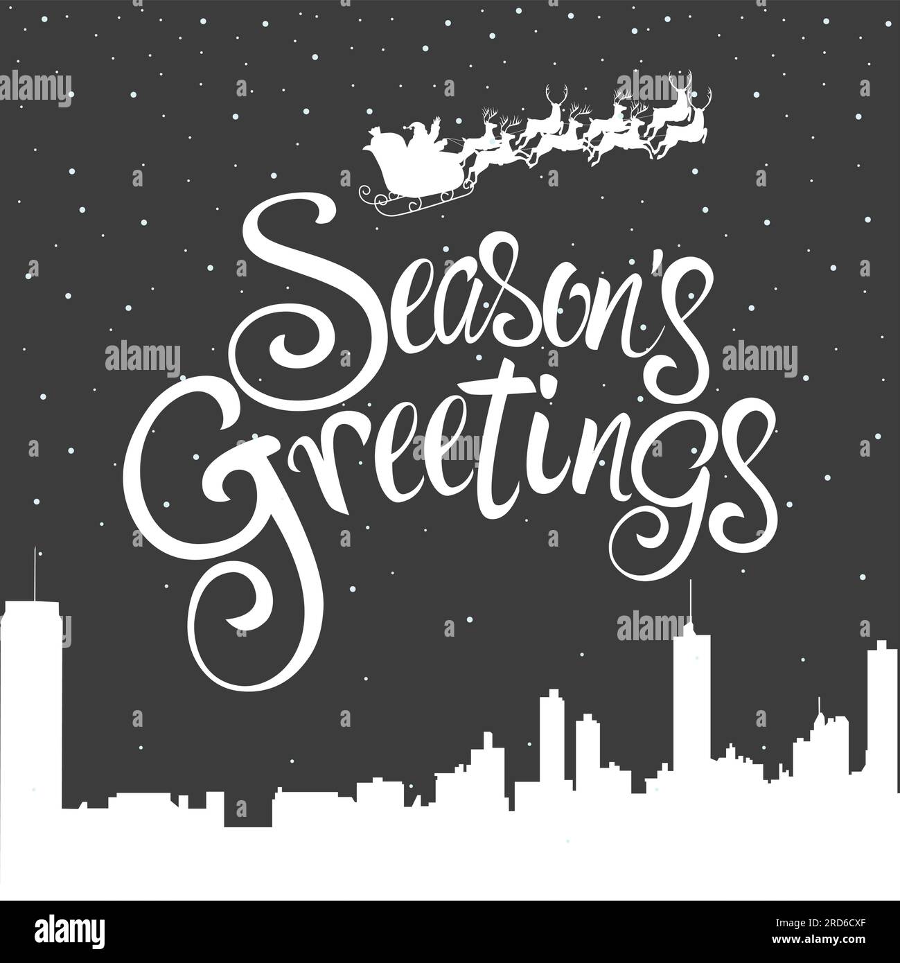 Script font type Season's Greetings for greeting card, Santa Claus ...