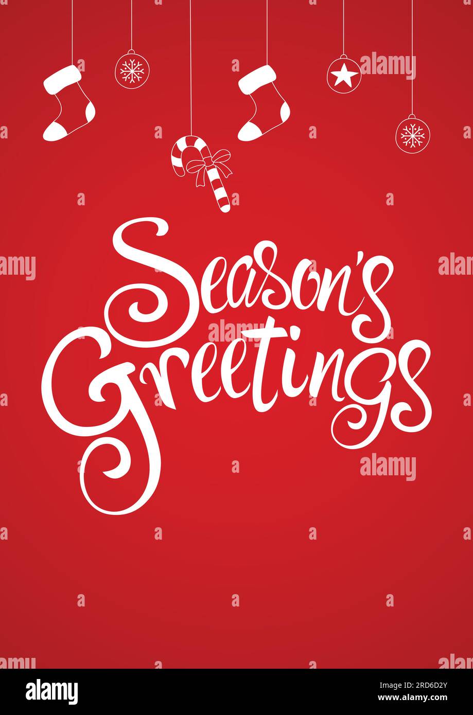 Script font type Season's Greetings for greeting card, flyer, brochure ...