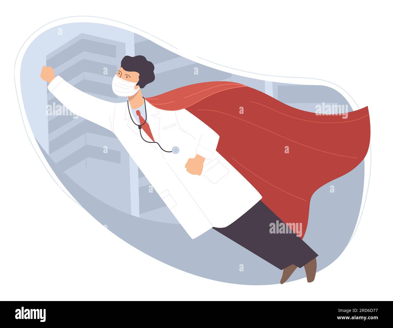 Heroic and brave doctor, superman medical worker Stock Vector Image ...