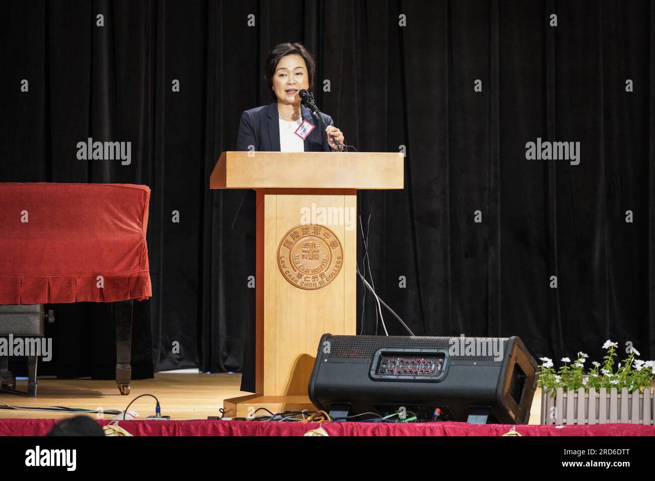 Hong Kong, China. 19th July, 2023. Choi Yuk-lin speaks to the students ...