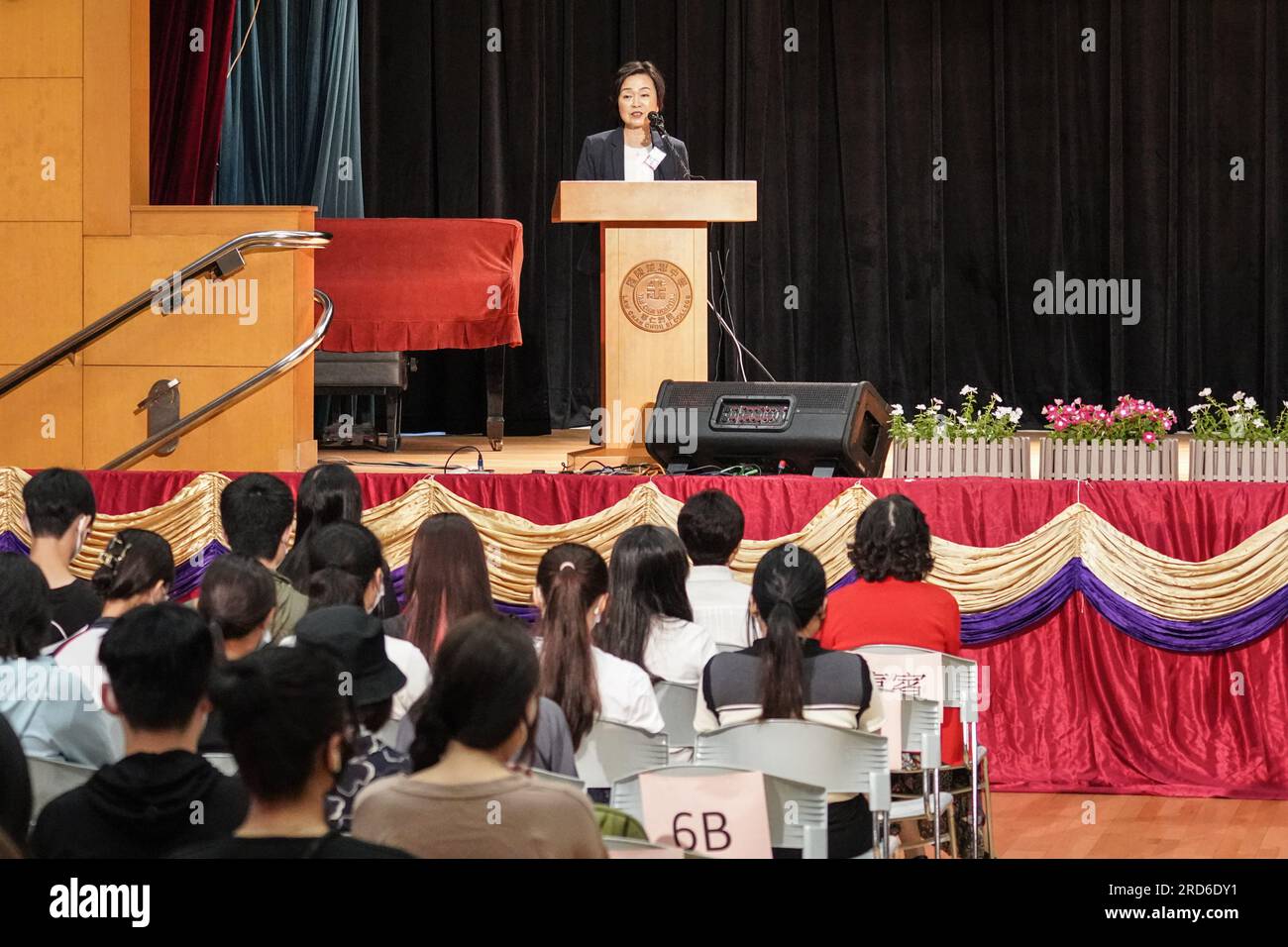 Hong Kong, China. 19th July, 2023. Choi Yuk-lin speaks to the students ...