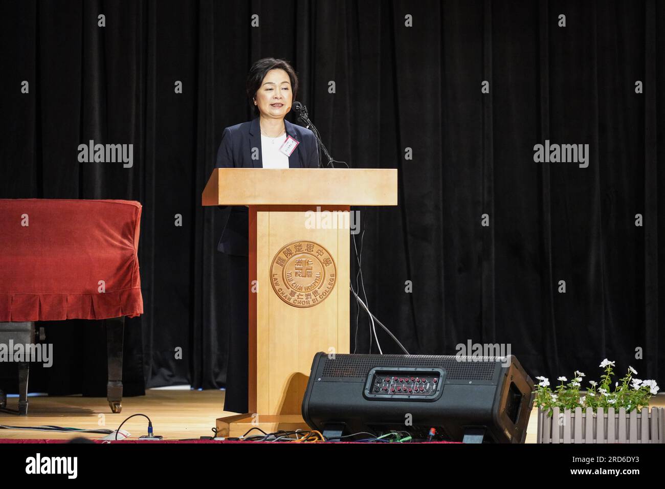 Hong Kong, China. 19th July, 2023. Choi Yuk-lin speaks to the students ...