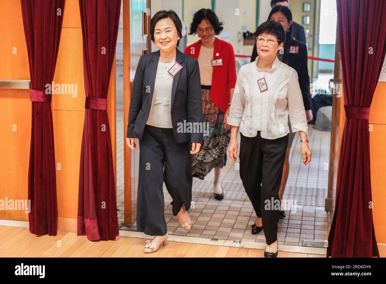 Hong Kong, China. 19th July, 2023. Choi Yuk-lin (left) walks into the ...