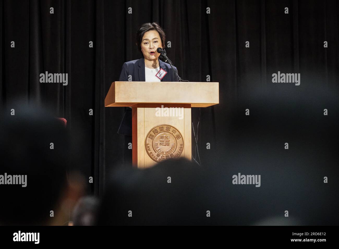 Hong Kong, China. 19th July, 2023. Choi Yuk-lin speaks to the students ...