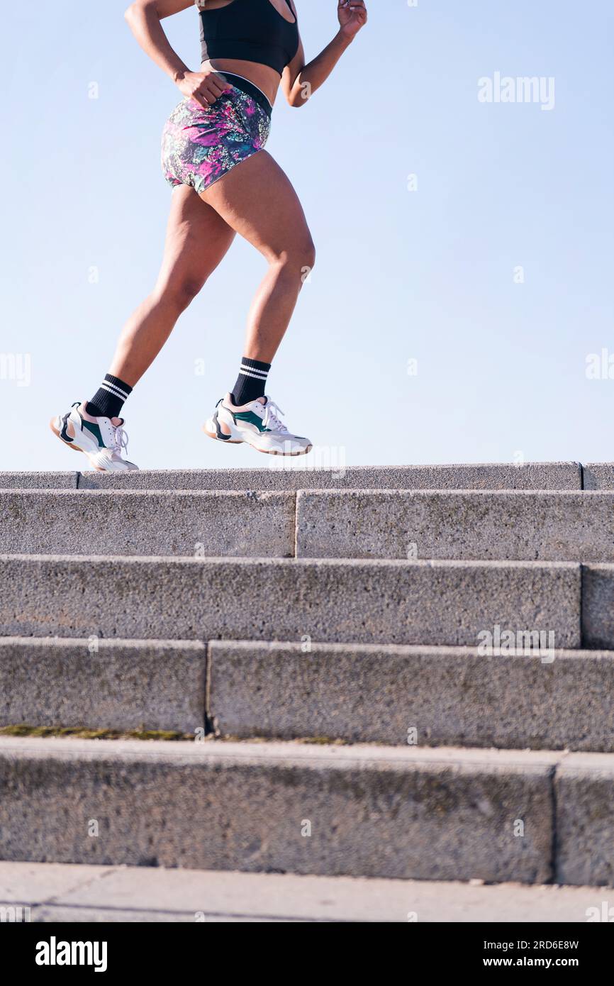 legs of an african american woman running outdoors Stock Photo - Alamy