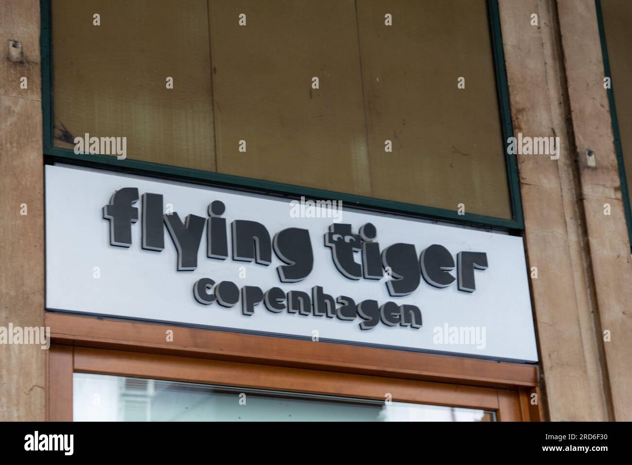 Milan , Italy - 07 10 2023 : Flying Tiger Copenhagen logo brand and ...