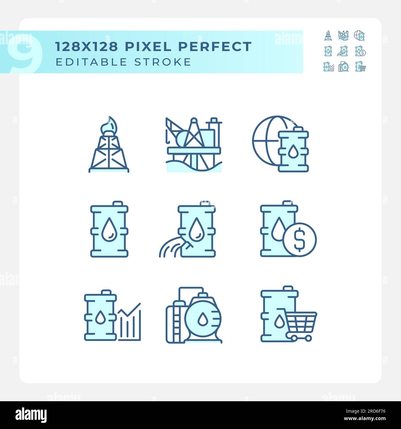 Oil production light blue icons Stock Vector Image & Art - Alamy