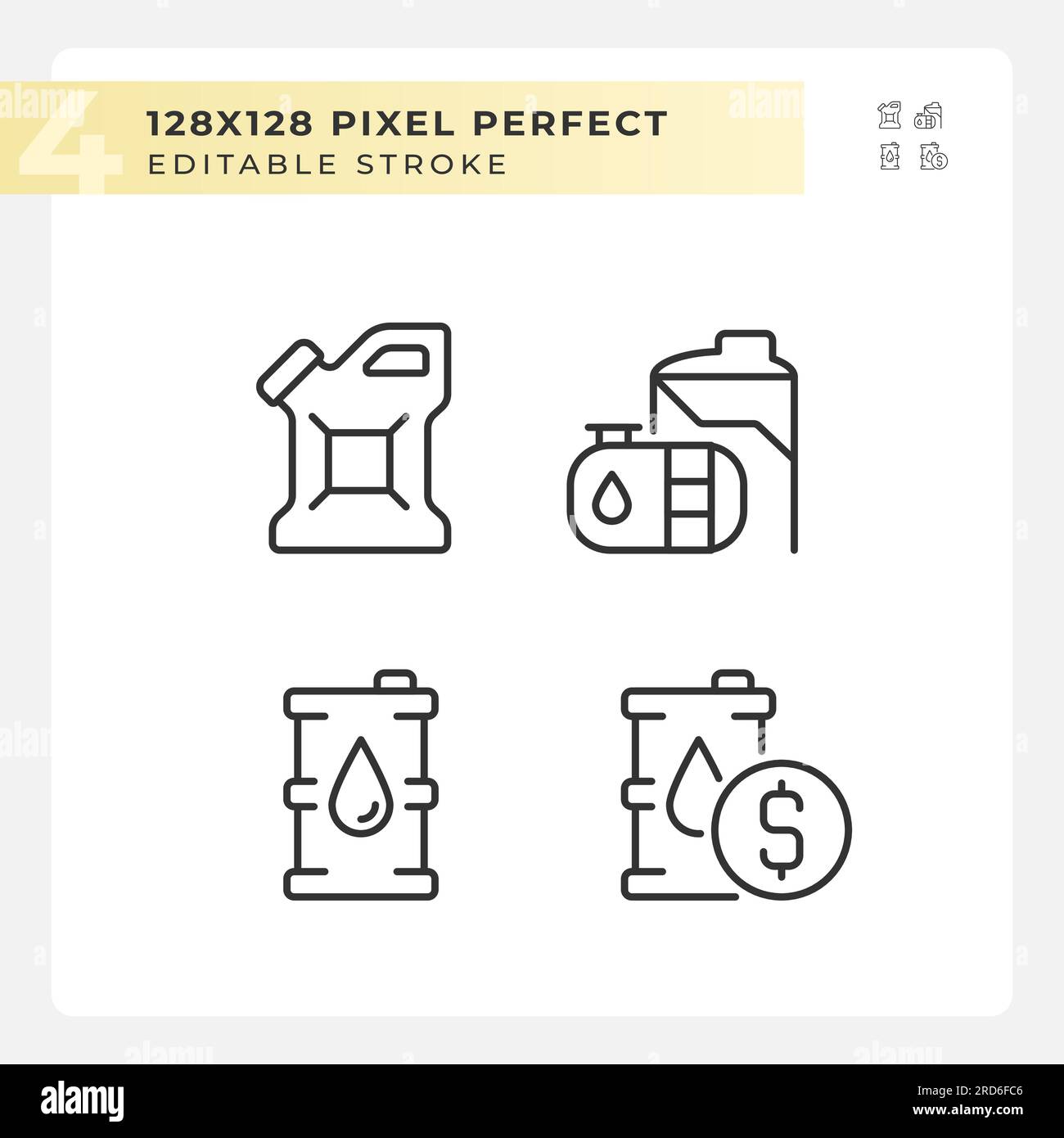 Fuel storage linear icons set Stock Vector Image & Art - Alamy