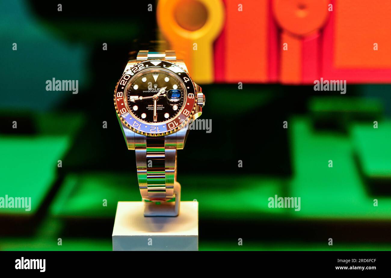 Zermatt, Switzerland - May 21, 2023: Close up Luxury watch Rolex root ...