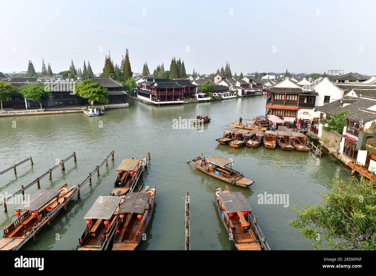China - October 28, 2019: Zhujiajiao is an ancient town located in the ...