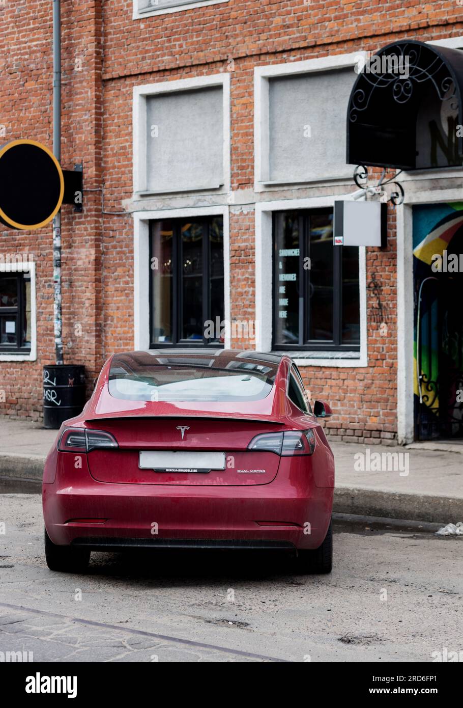 Tesla rear view hi-res stock photography and images - Alamy