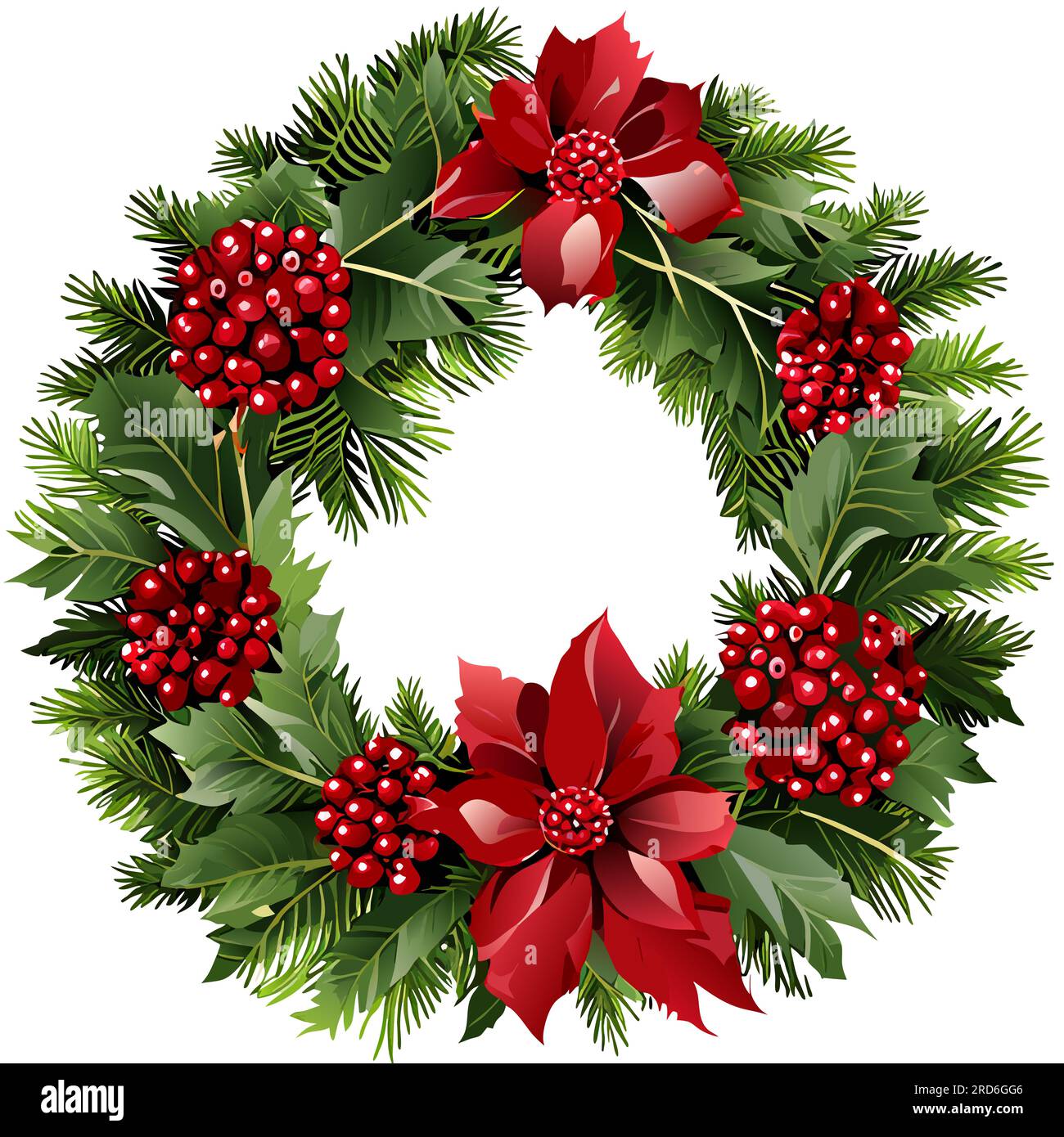 Christmas wreath clipart on white background Perfect for card ...
