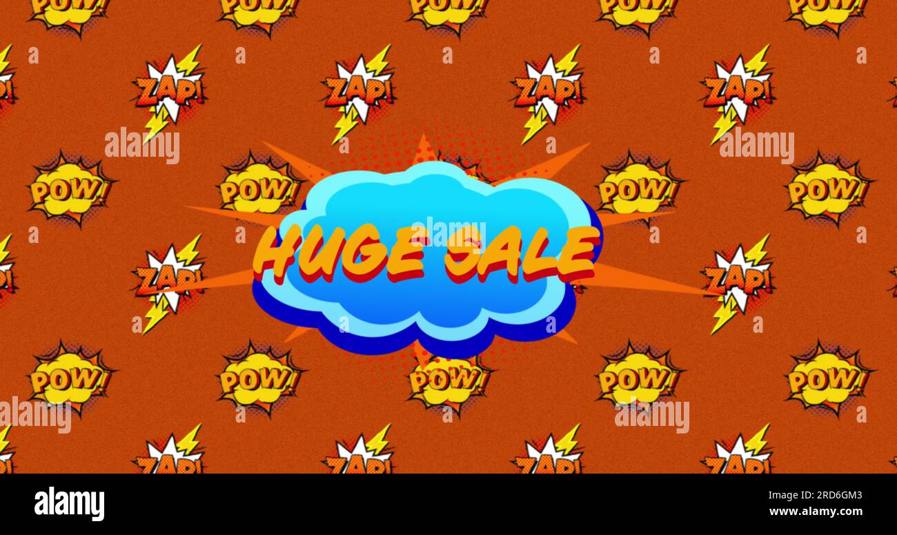 Animation pow text over orange hi-res stock photography and images - Alamy