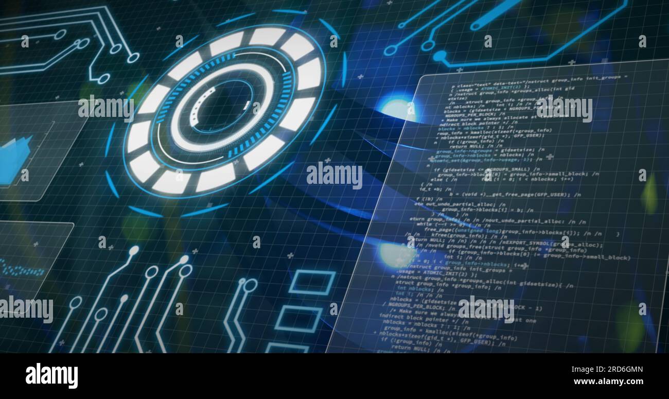 Animation screens data over business hi-res stock photography and ...